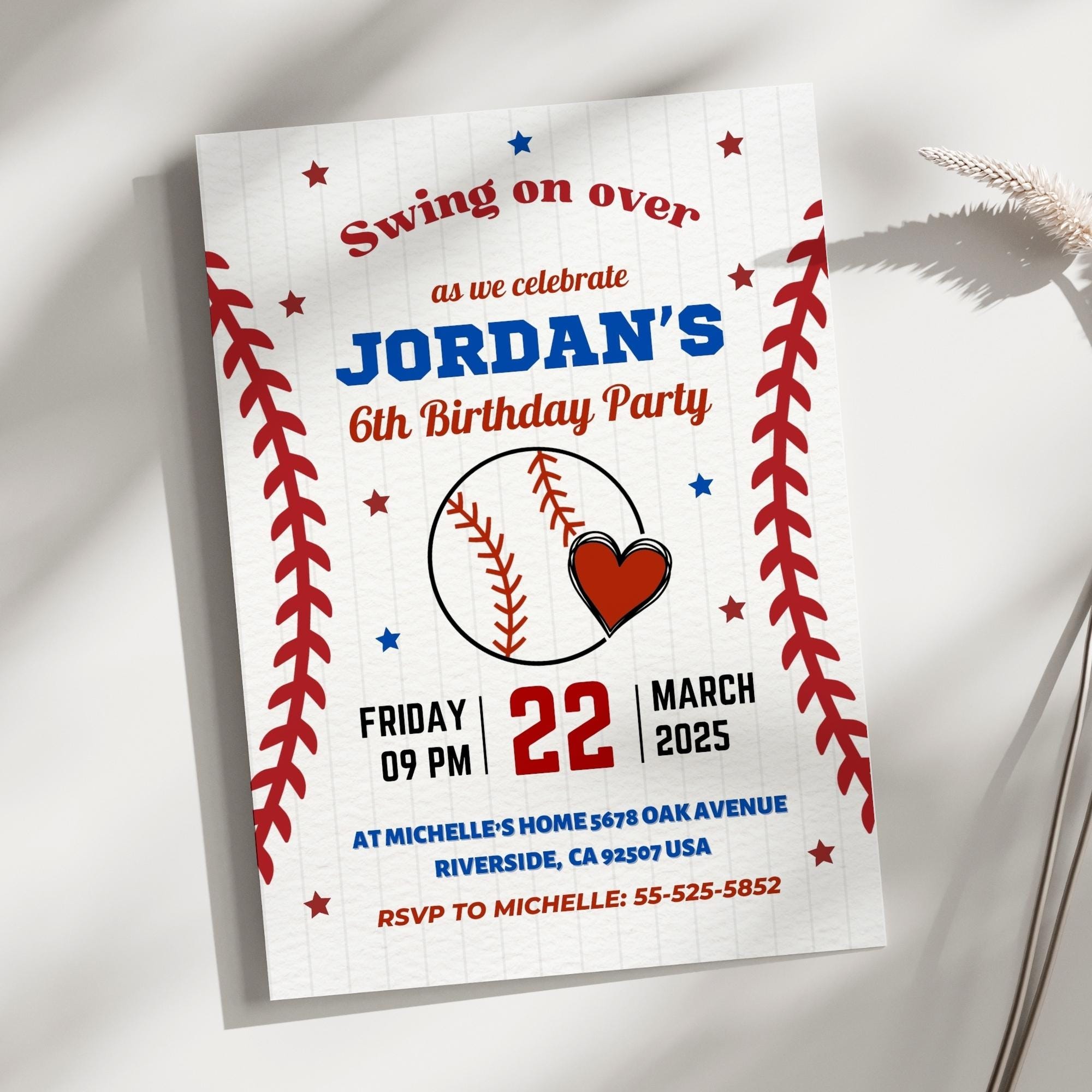 Editable Baseball Birthday Invitation, Baseball Party Invitation ...
