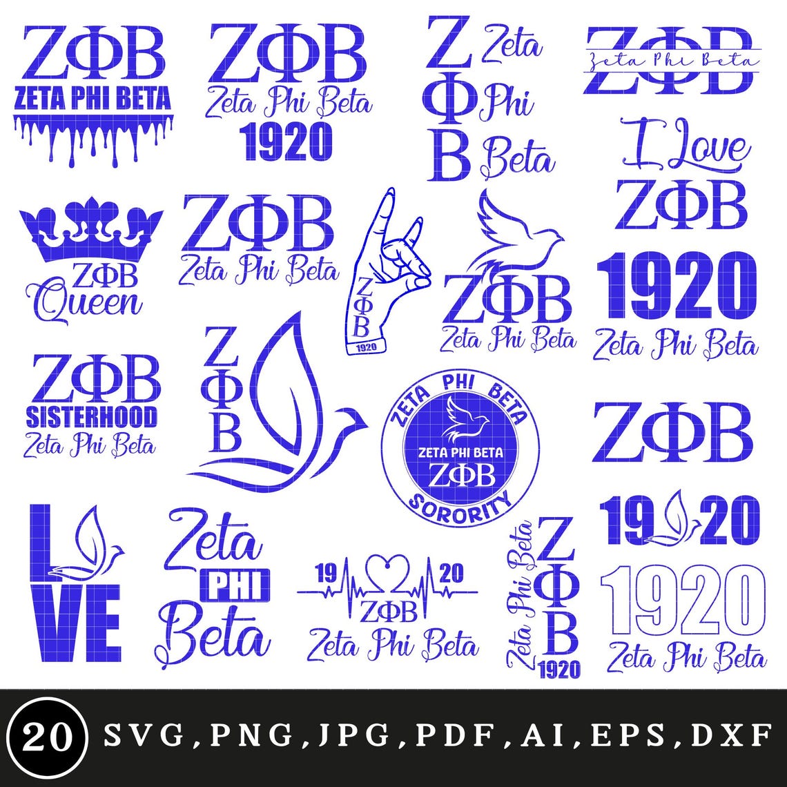Zeta Phi Beta Sign Svg, 1920 Zeta Phi Beta Sign Svg Bundle, Sorority ...