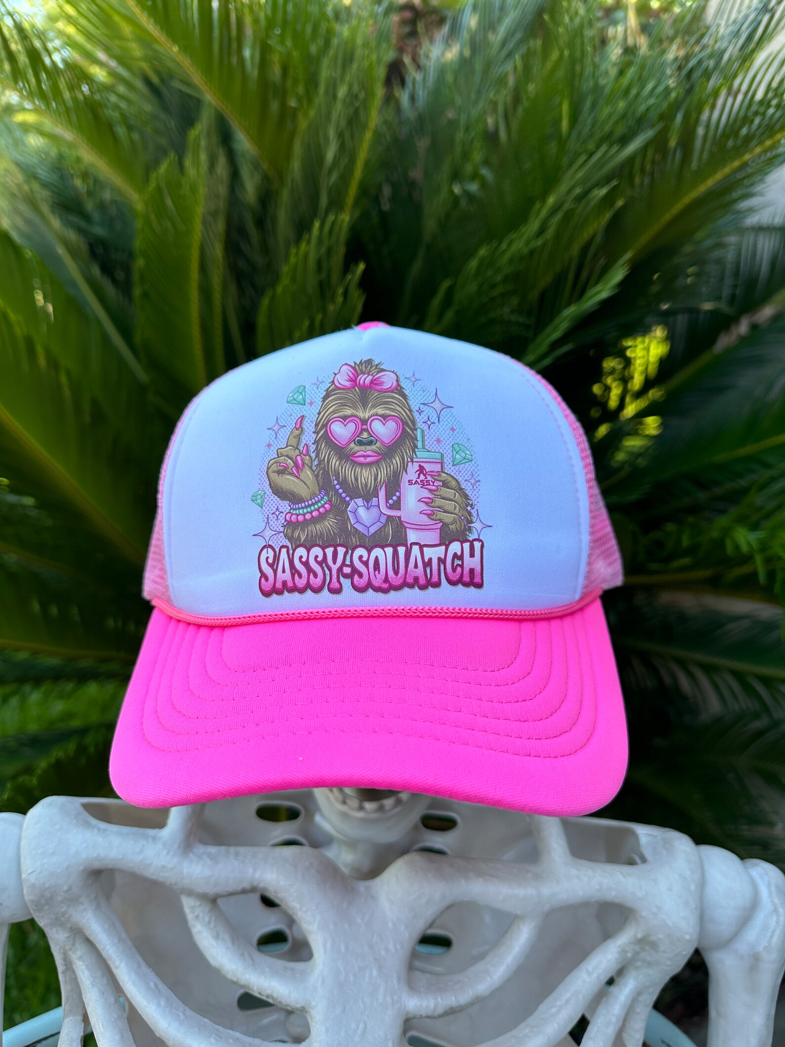 Sassy Squatch Hot Pink Trucker Hat - Etsy