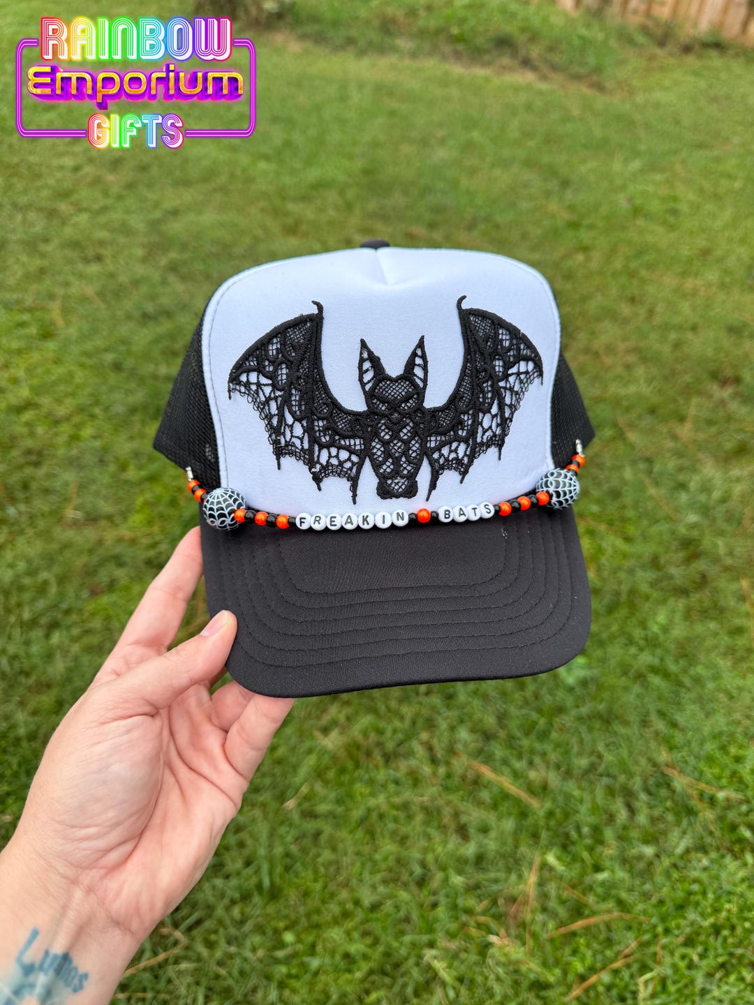 Freakin Bats | Batty Lace Spooky Halloween Trucker Hat - Etsy