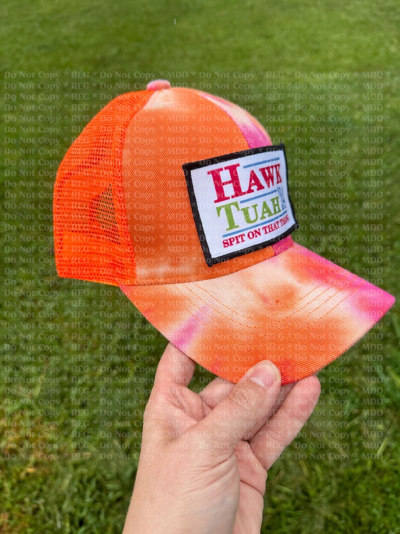 Hawk Tuah and Spit on That Thang Tie Dye Ponytail Trucker Hat - Etsy