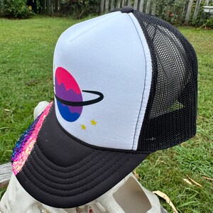 Bisexual Themed Hat With Glitter on the Brim Bisexual Pride - Etsy