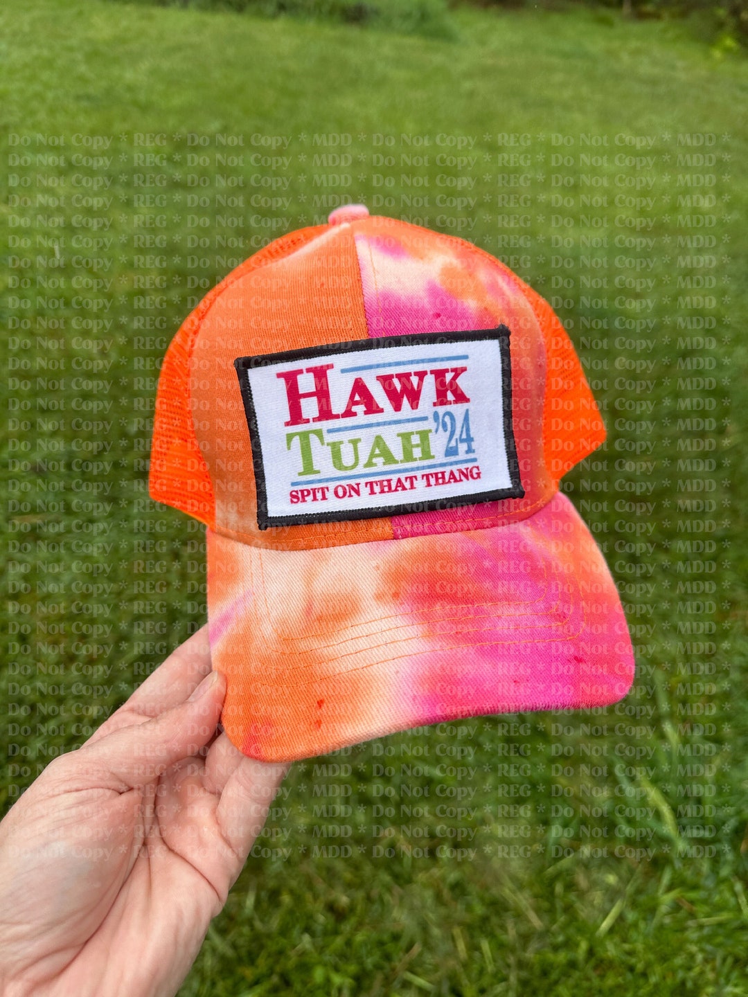 Hawk Tuah and Spit on That Thang Tie Dye Ponytail Trucker Hat - Etsy