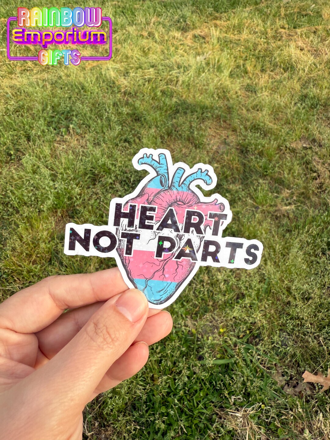 Heart Not Parts Vinyl Sticker | Trans Pride Anatomical Heart Decal - Etsy