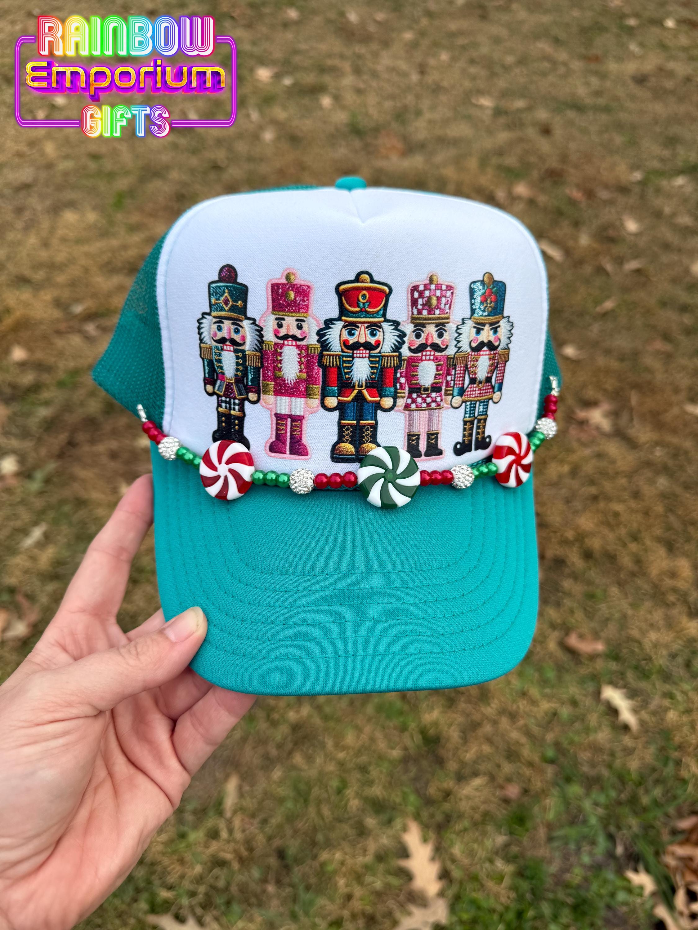 Nutcracker Christmas Faux Patch Print Trucker Hat With Candy Hat Chain ...