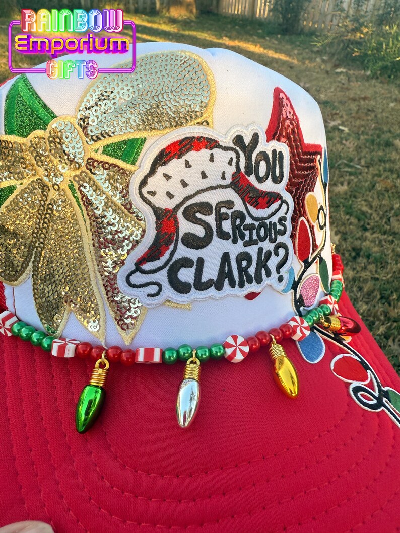 Are You Serious Clark Funny Trucker Hat With Christmas Light Hat Chain ...
