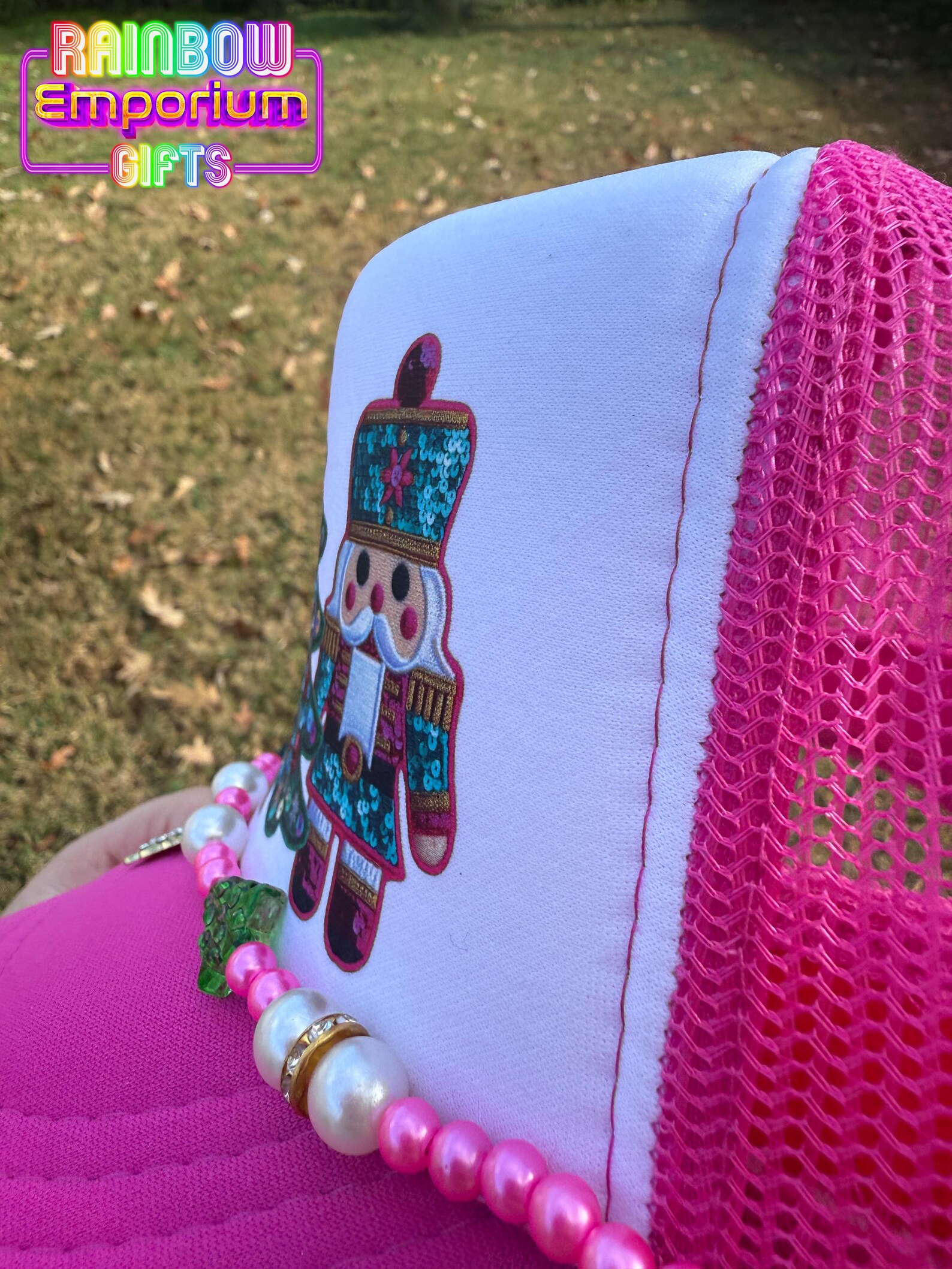 Pink Nutcracker Christmas Trucker Hat | Faux Patch Print Holiday Cap - Etsy