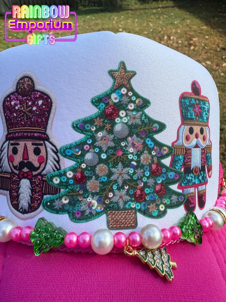 Pink Nutcracker Christmas Trucker Hat | Faux Patch Print Holiday Cap - Etsy
