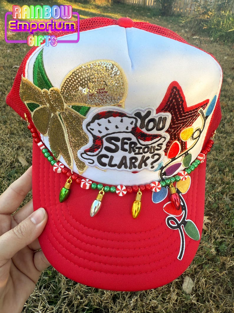 Are You Serious Clark Funny Trucker Hat With Christmas Light Hat Chain ...