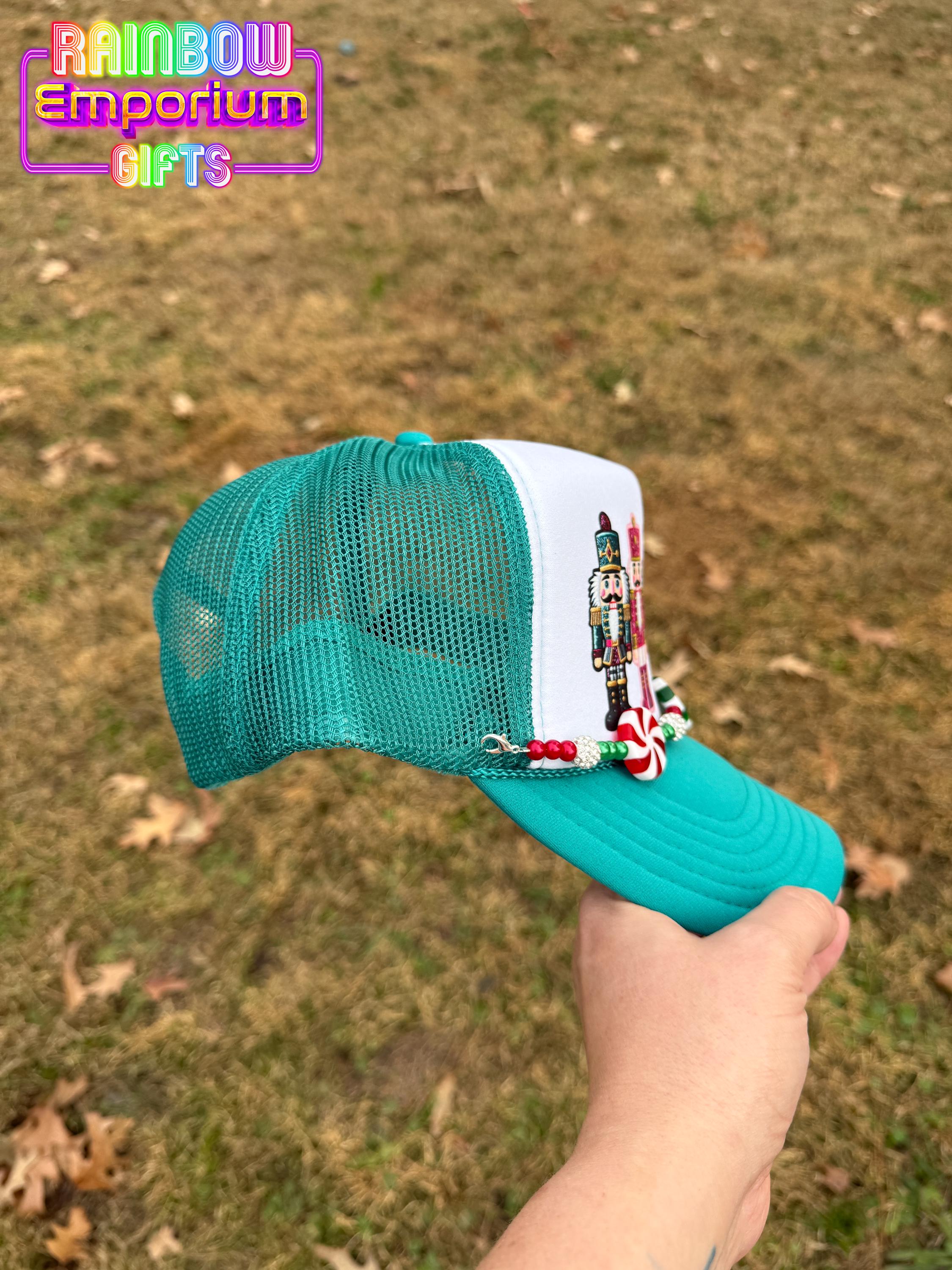 Nutcracker Christmas Faux Patch Print Trucker Hat With Candy Hat Chain ...