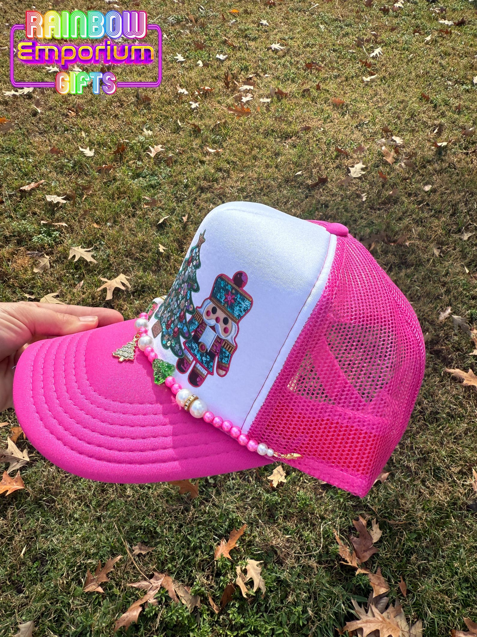 Pink Nutcracker Christmas Trucker Hat | Faux Patch Print Holiday Cap - Etsy
