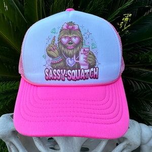 Sassy Squatch Hot Pink Trucker Hat - Etsy