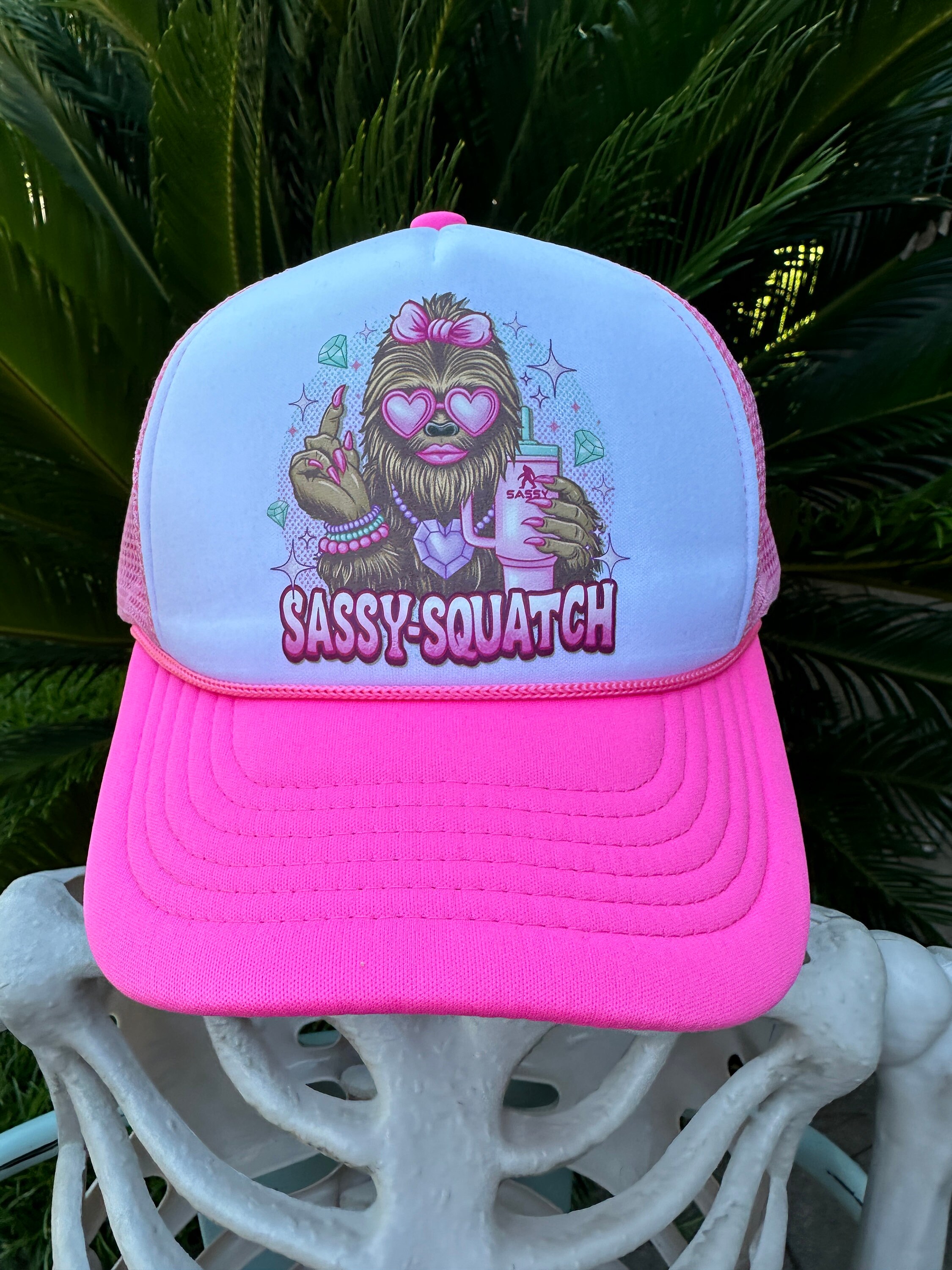 Sassy Squatch Hot Pink Trucker Hat - Etsy