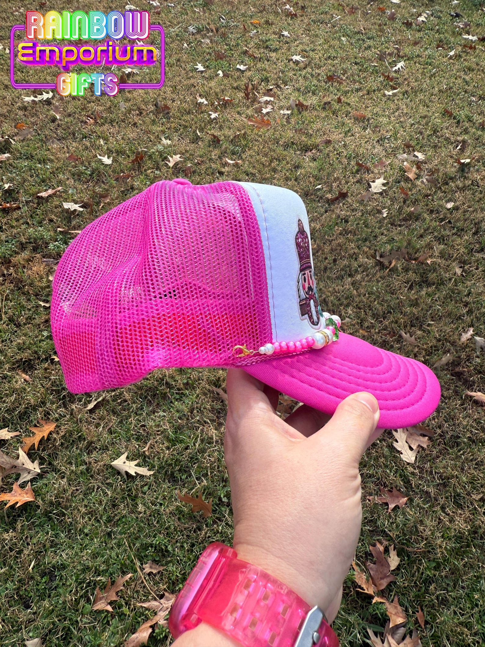 Pink Nutcracker Christmas Trucker Hat | Faux Patch Print Holiday Cap - Etsy