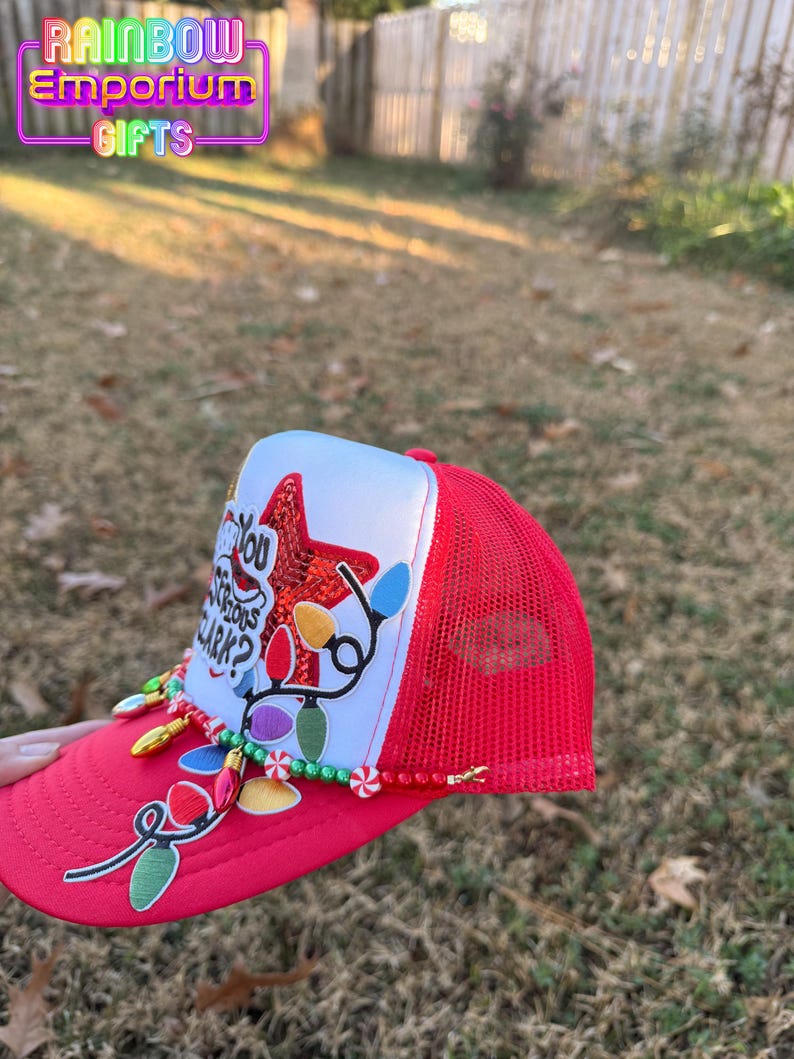 Are You Serious Clark Funny Trucker Hat With Christmas Light Hat Chain ...