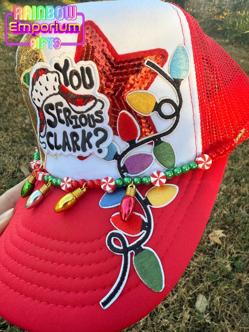 Are You Serious Clark Funny Trucker Hat With Christmas Light Hat Chain ...