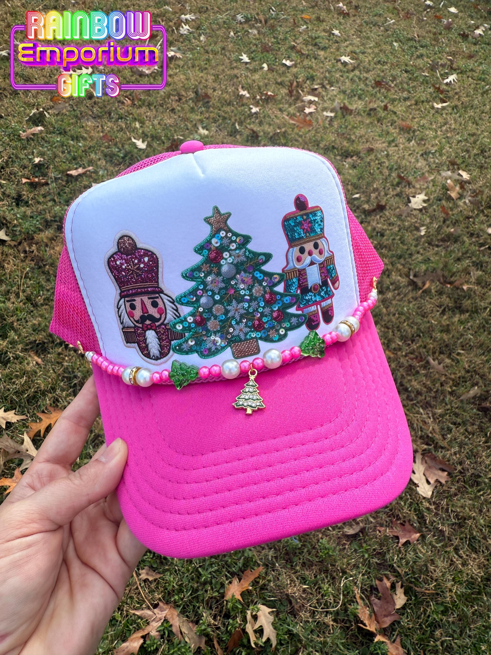 Pink Nutcracker Christmas Trucker Hat | Faux Patch Print Holiday Cap - Etsy