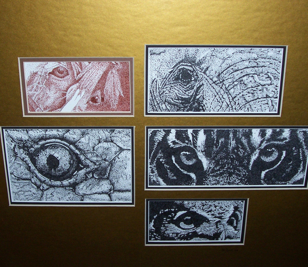 Animal Eyes Pen Ank Ink Drawing - Etsy