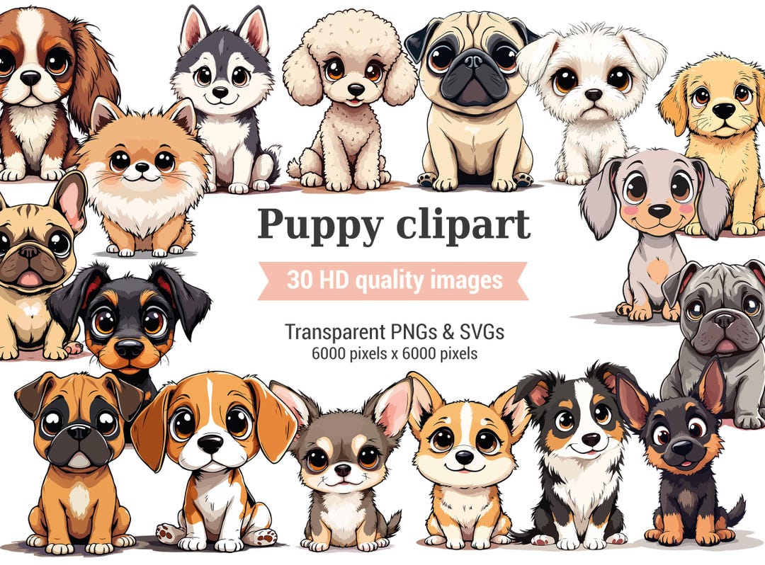 Cute Puppy Clipart - Puppy Clipart, Puppy Stickers, Puppy PNG, Puppy ...