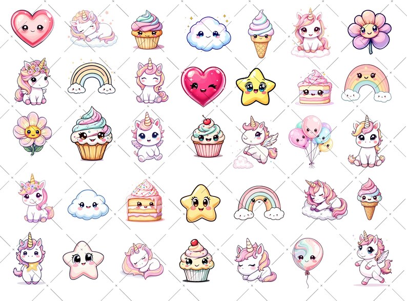 Cuteunicorn Clipart - Kawaii Cute Unicorn PNG, Kawaii Cute Unicorn SVG ...