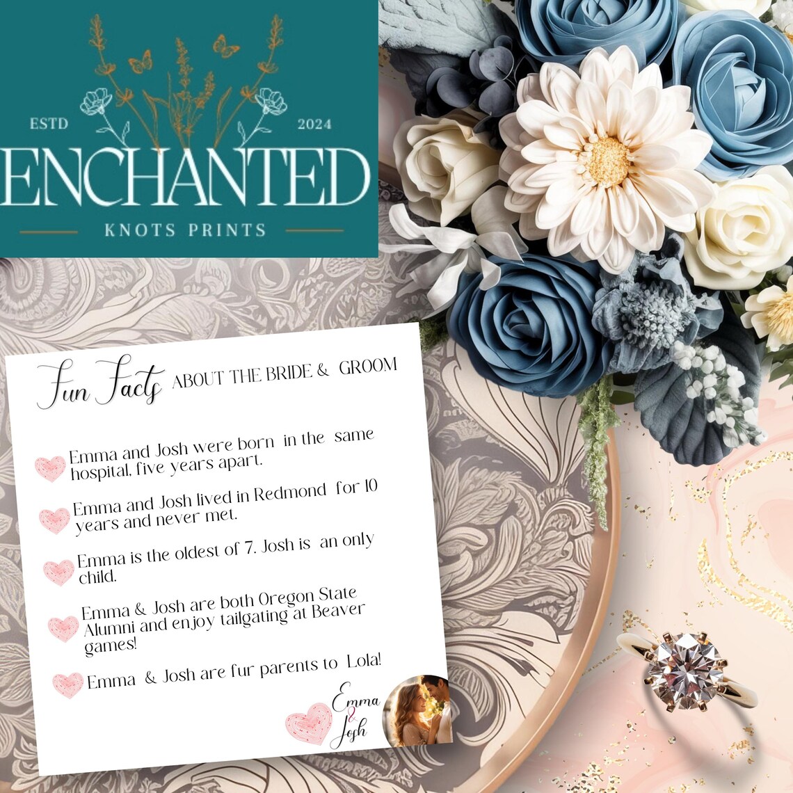 Wedding Fun Facts Card, Minimalist Trivia Game (canva Template) - Etsy