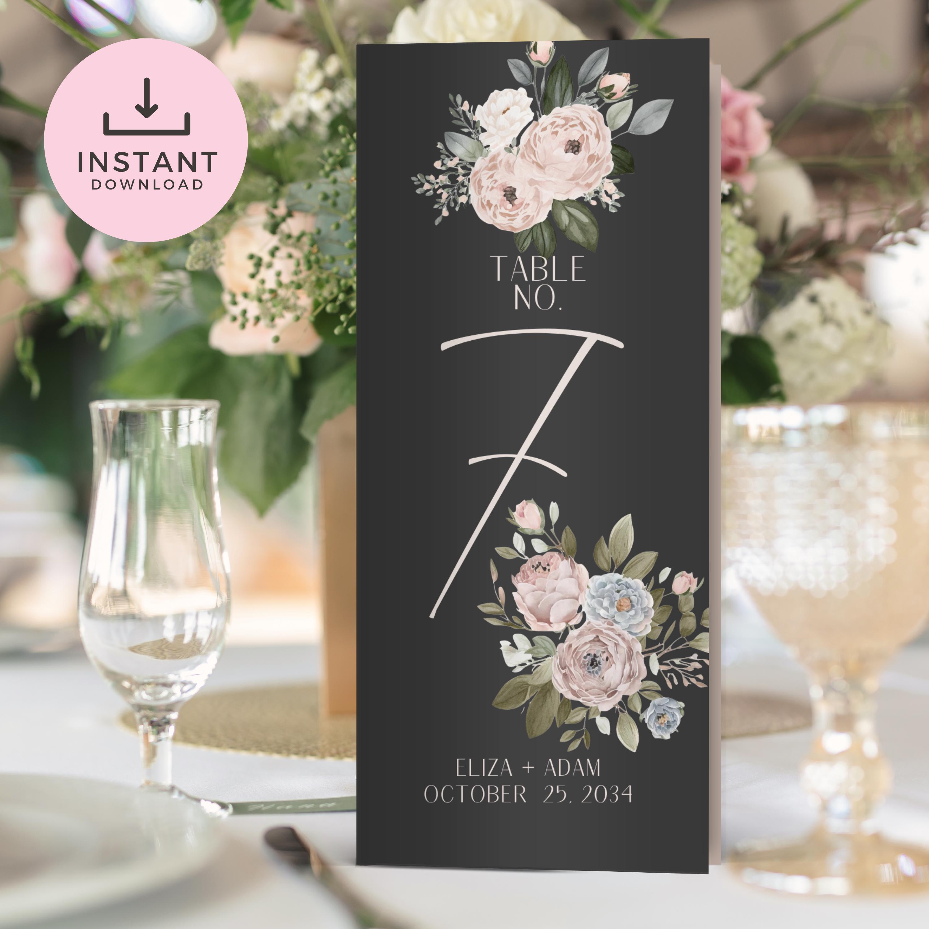 Floral Wedding Timeline, Menu, Table Card, Trifold Brochure (canva ...