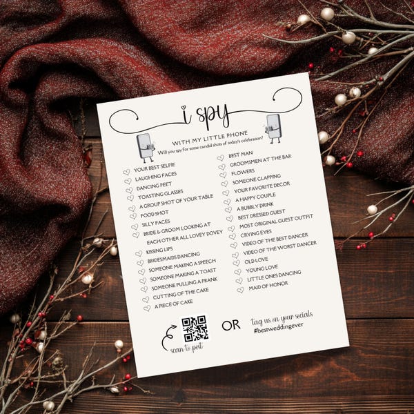 Wedding Theme I Spy - Etsy