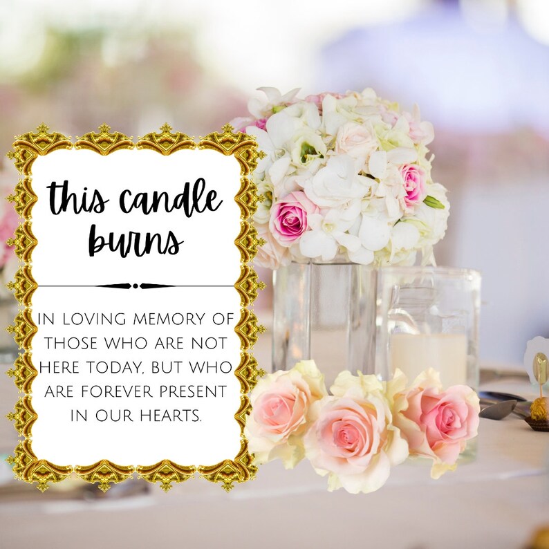 Wedding Memorial Sign in Loving Memory Wedding Candle Missing Love One ...