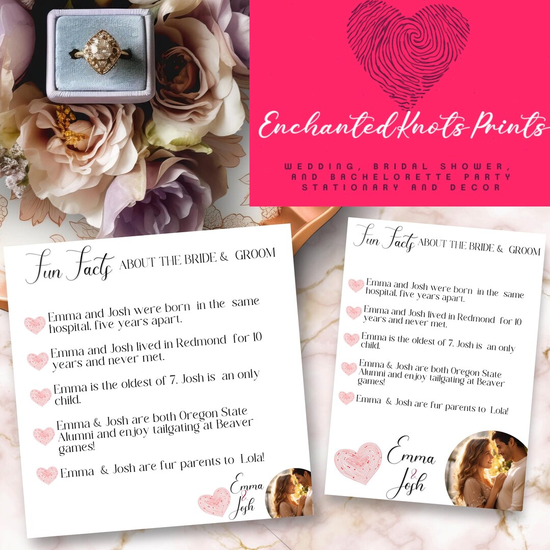 Wedding Fun Facts Card, Minimalist Trivia Game (canva Template) - Etsy