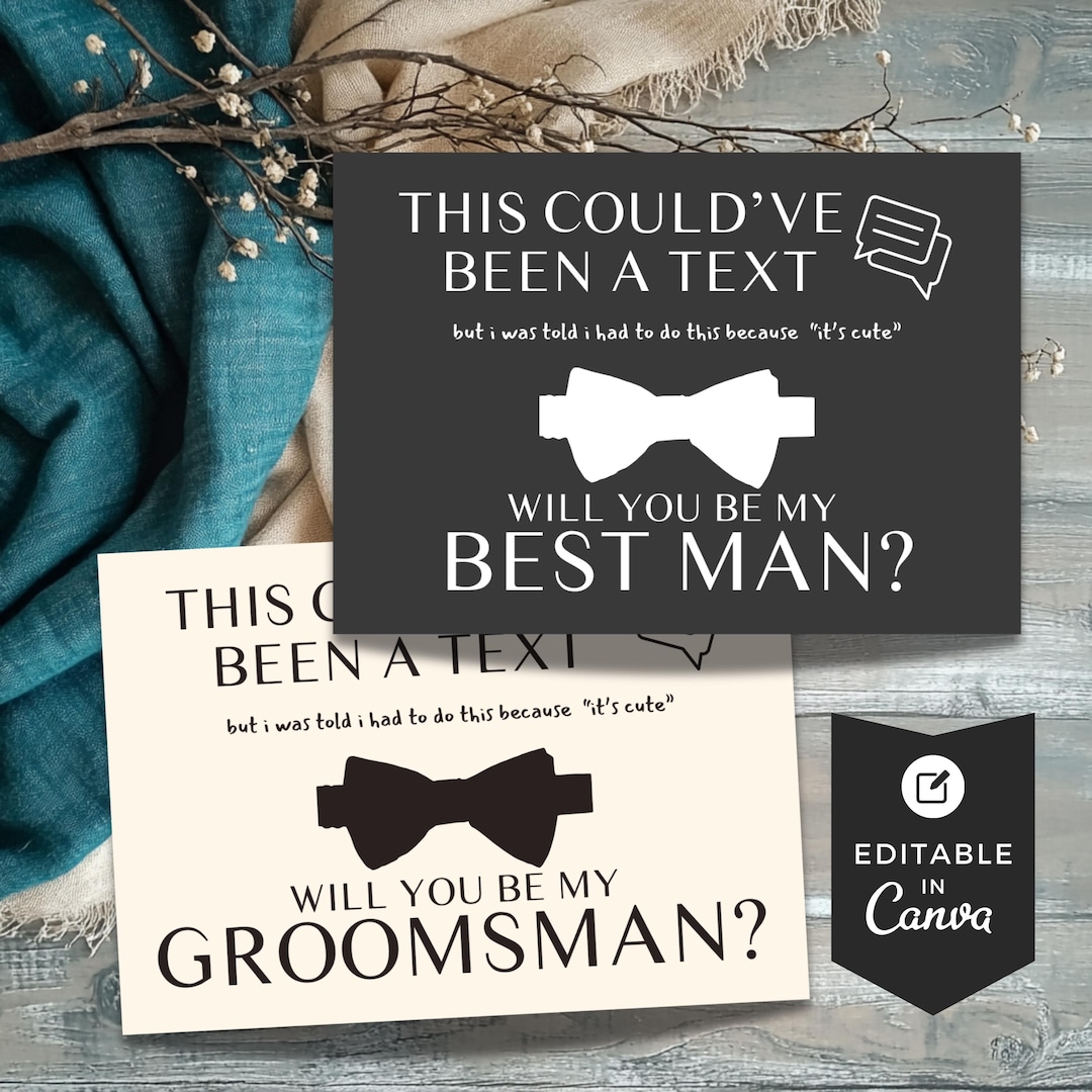 Groomsman Proposal Card Funny | Editable Canva Template, Instant ...