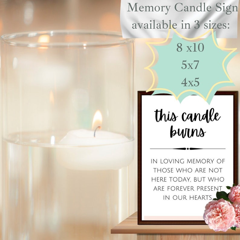 Wedding Memorial Sign in Loving Memory Wedding Candle Missing Love One ...