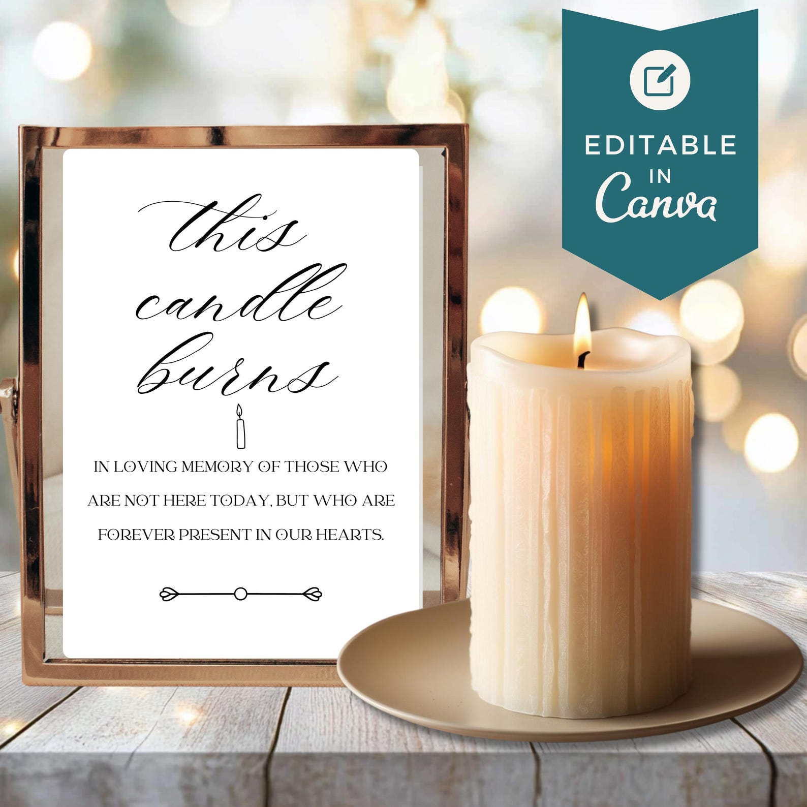 Wedding Memorial Sign, Candle Tribute (canva Template) - Etsy