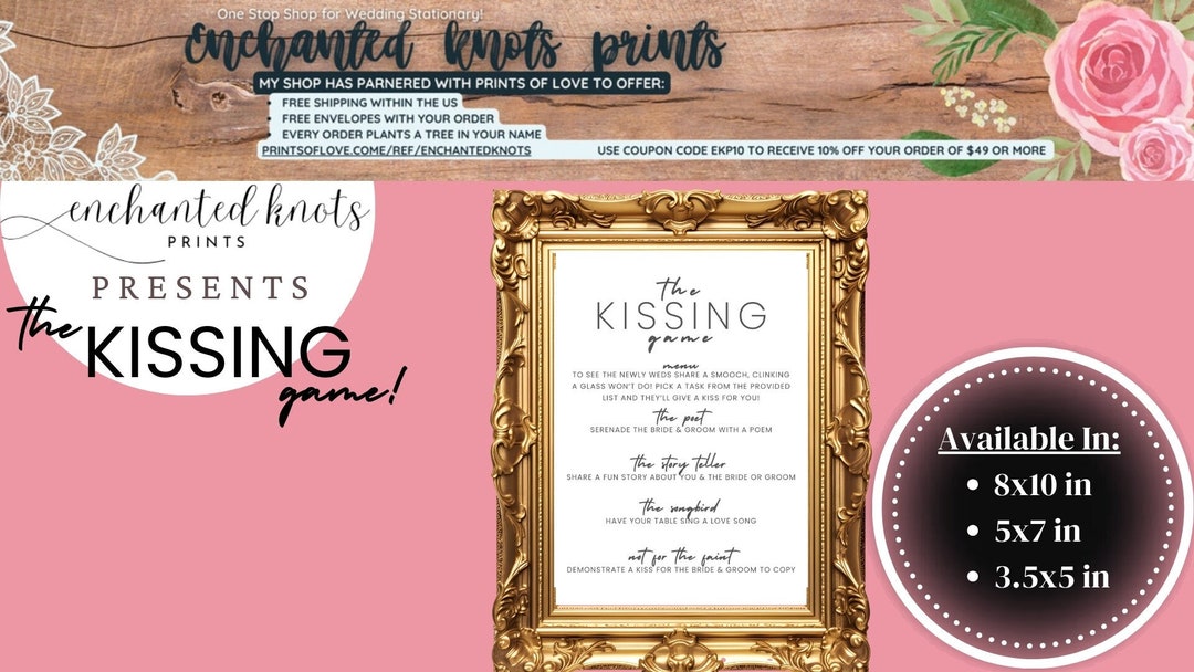Kissing Menu Printable Kissing Menu Template Reception Ideas ...