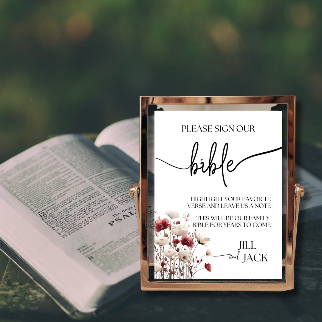 Rustic Burgundy Wedding Signage With Delicate Wildflowers - Christian ...