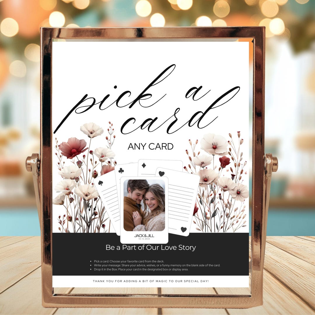 Pick A Card Any Card | Playing Card Wedding Guest Book Sign | Wedding ...