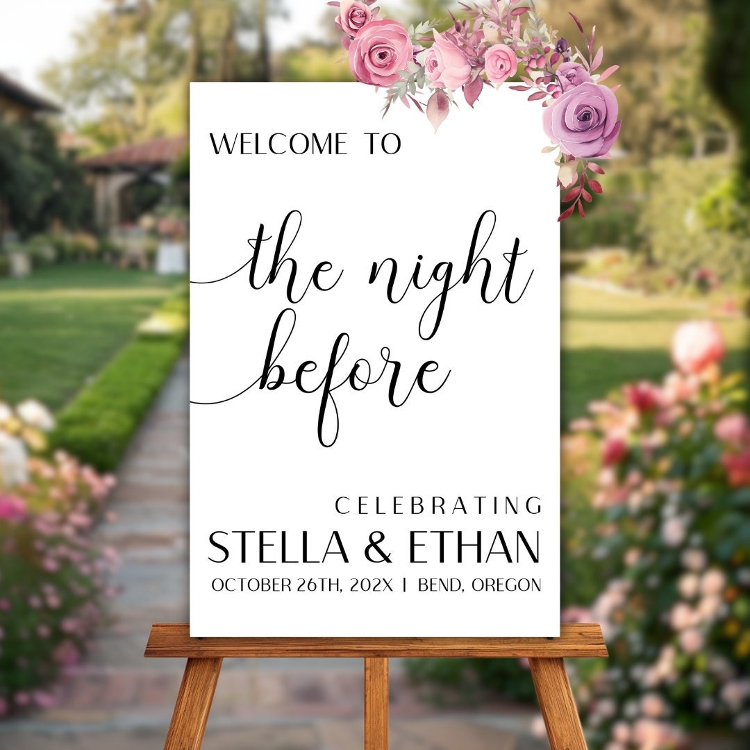 Rehearsal Dinner Welcome Sign Template – Minimalist Modern Design ...