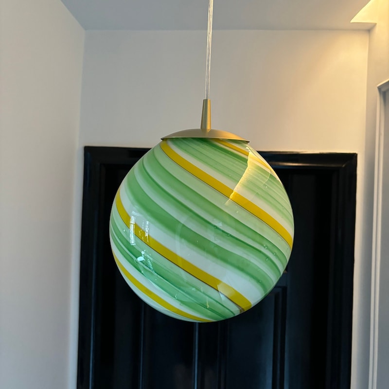 Blown Glass Pendant Light - Etsy