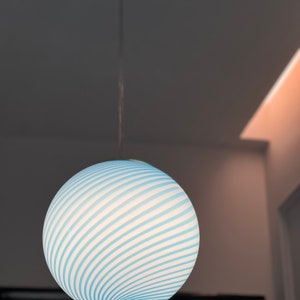 Hand Blown Glass Globe Pendant Lights in Candy Shape With Mint Blue ...