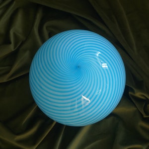 Hand Blown Glass Globe Pendant Lights in Candy Shape With Mint Blue ...