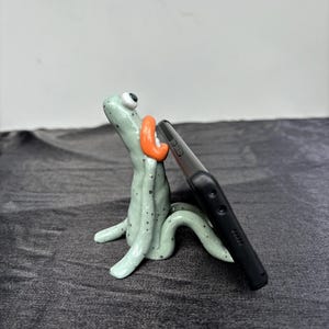 Handcrafted Ceramic Little Ugly Phone Stand | Cute Porcelain Desk ...