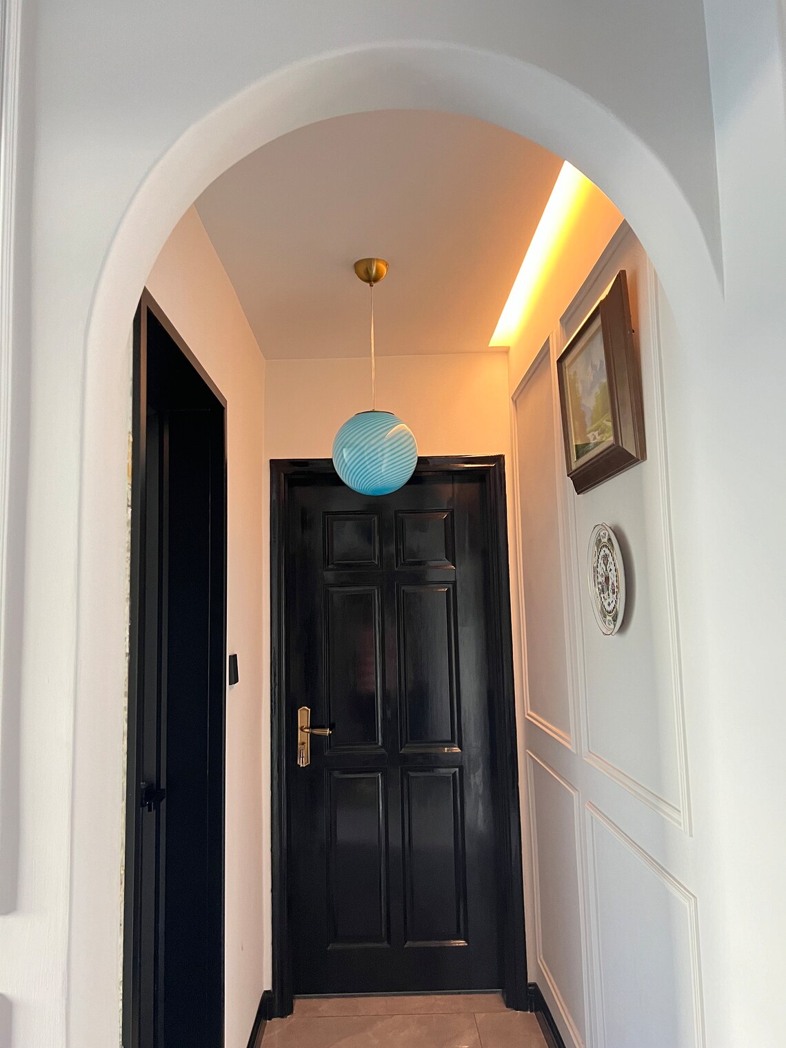 Hand Blown Glass Globe Pendant Lights in Candy Shape With Mint Blue ...