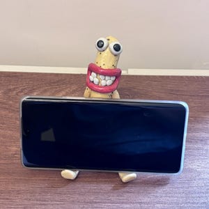 Handcrafted Ceramic Little Ugly Phone Stand | Cute Porcelain Desk ...