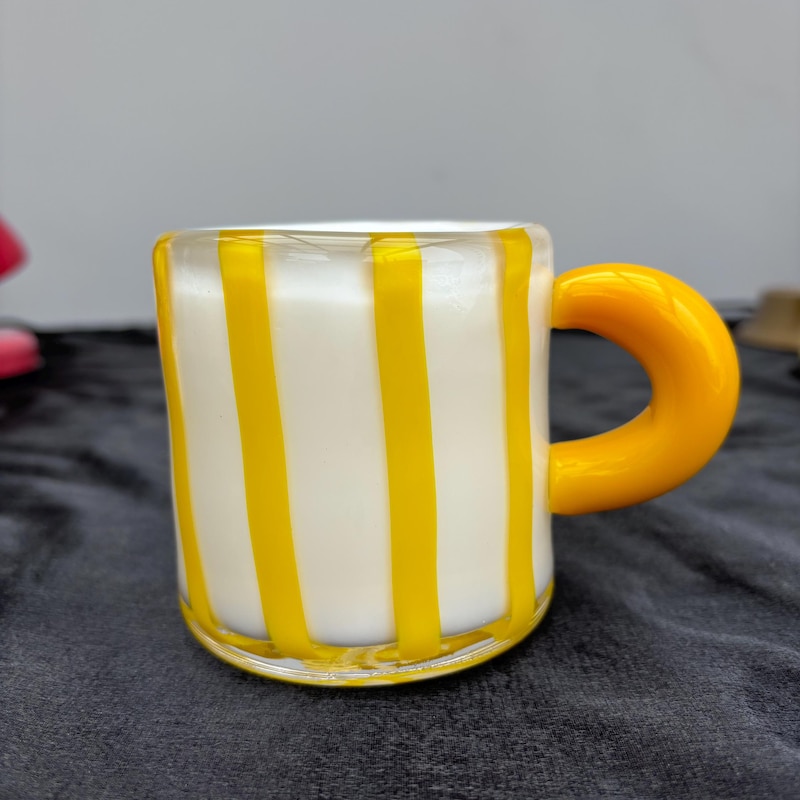 Glass Vertical Stripe Coffee Mug - Etsy