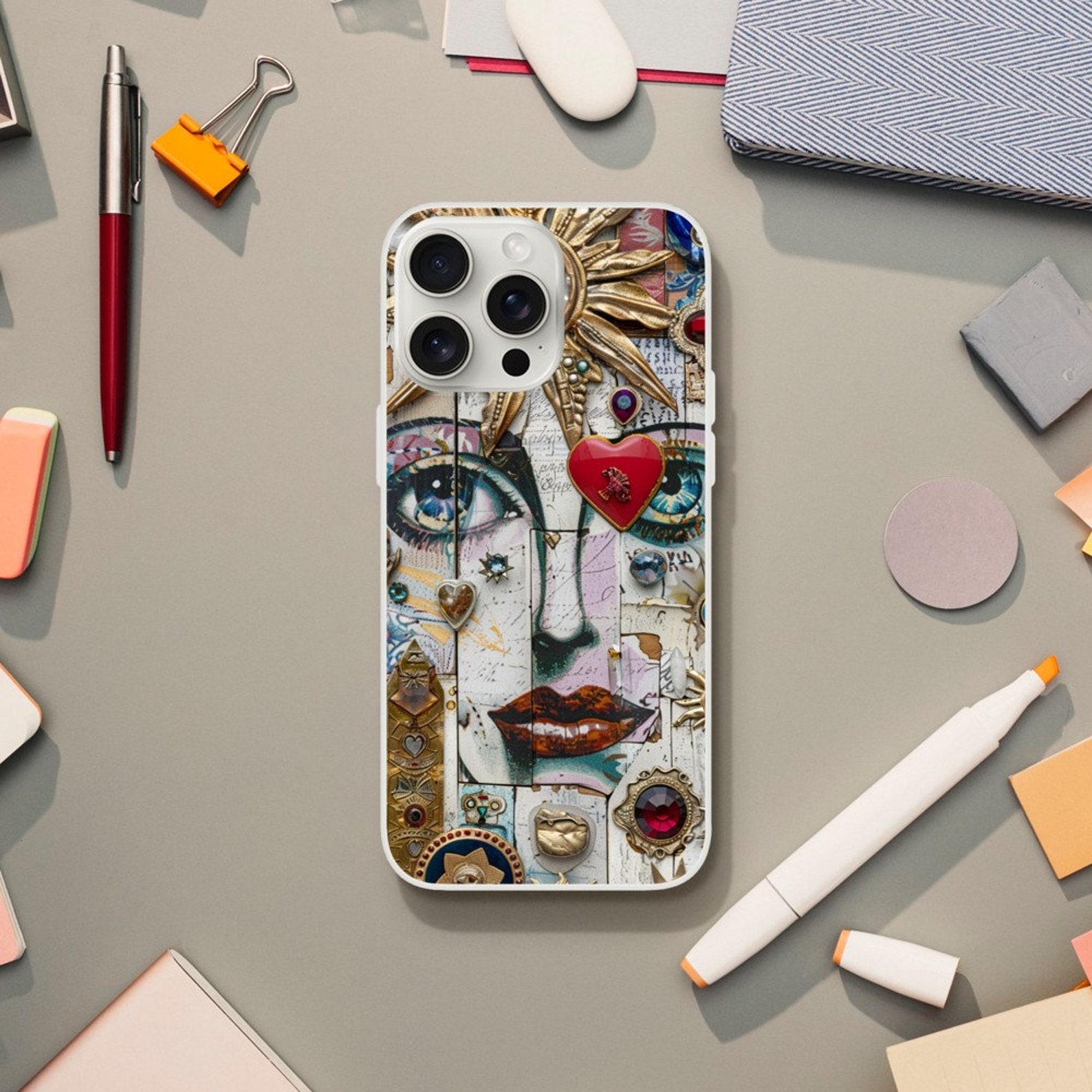 3D PRINTED, Vintage Gemstone Glam Flexi Case, Girly Case for iPhone 7-X ...