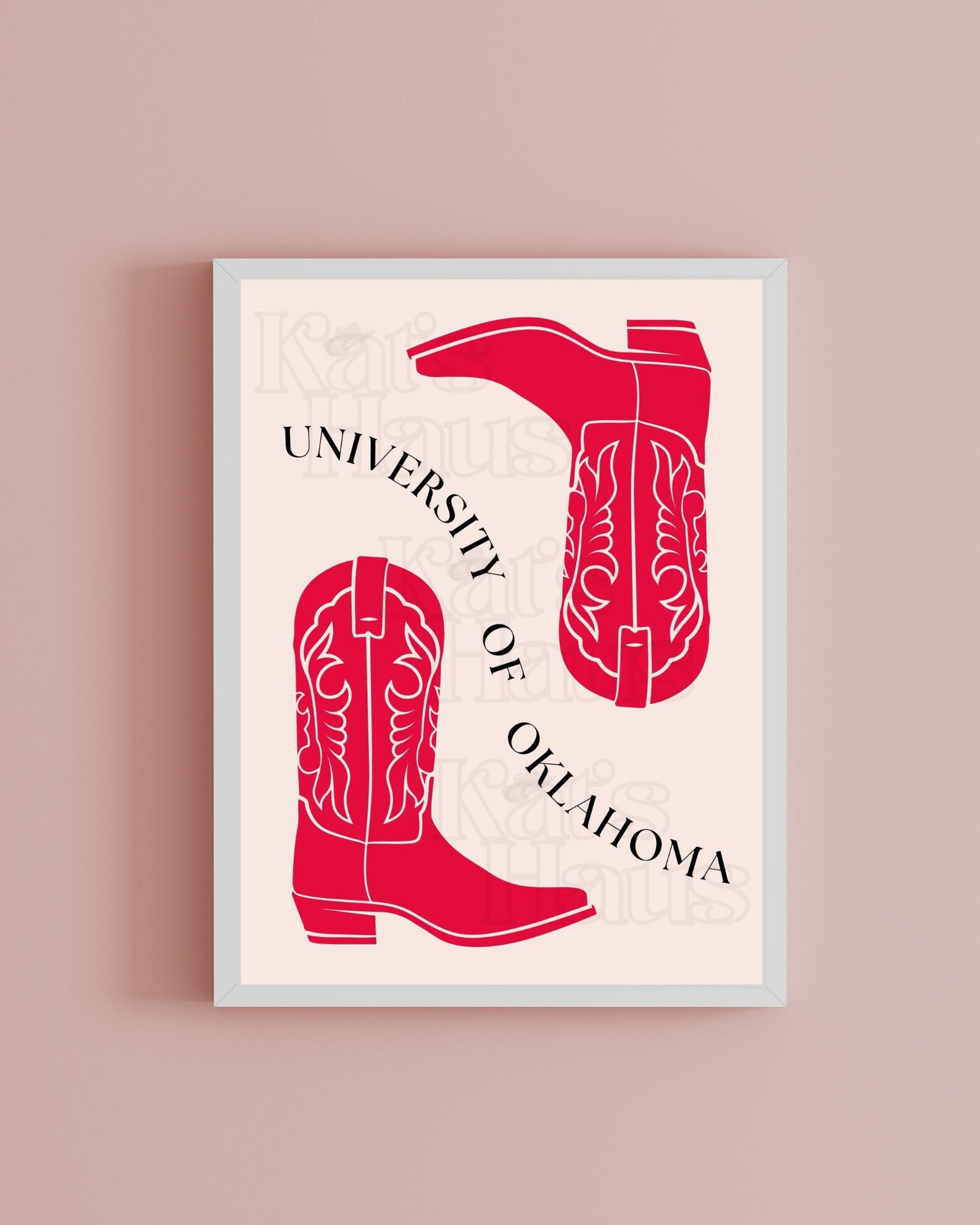 University of Oklahoma - Boot Print - Etsy