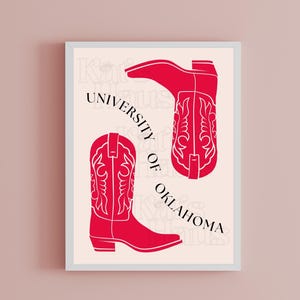University of Oklahoma - Boot Print - Etsy