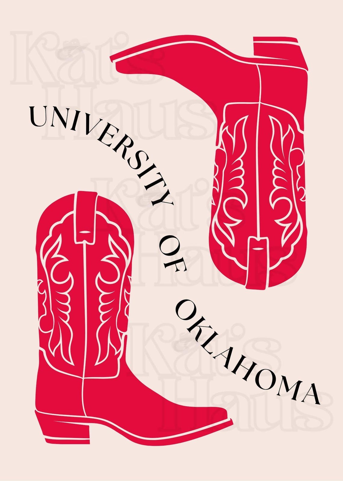 University of Oklahoma - Boot Print - Etsy