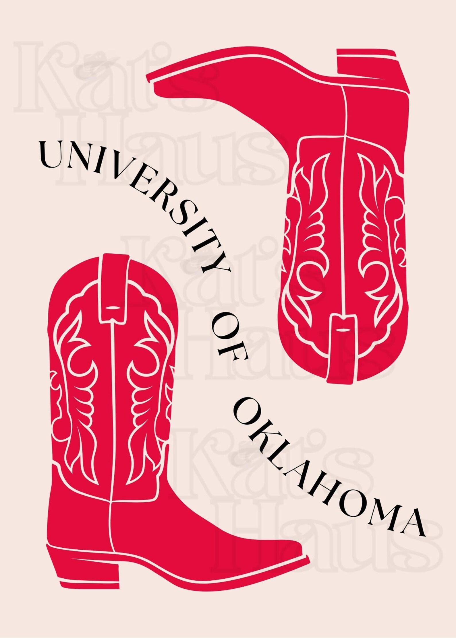 University of Oklahoma - Boot Print - Etsy