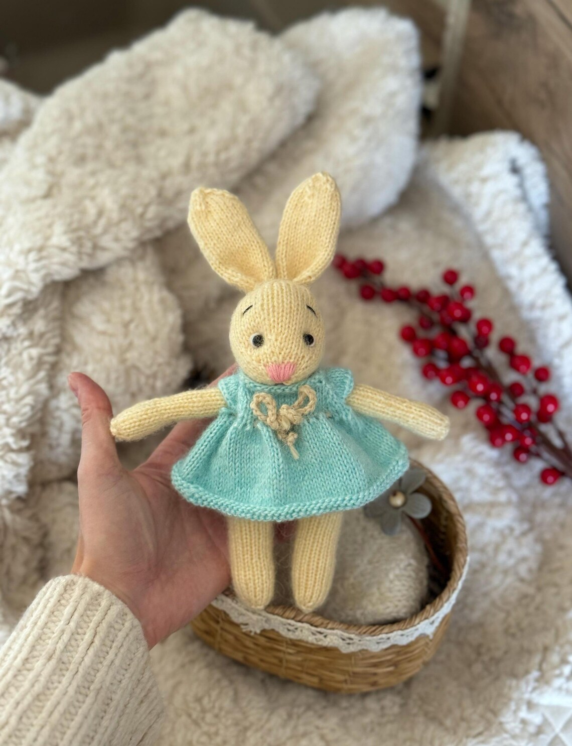 Baby Bunny Knitting Pattern, Little Rabbit Kitting Pattern, Animal ...