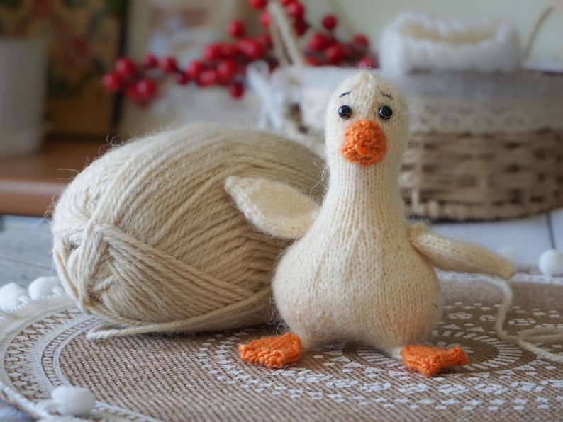 Goose Knitting Pattern Knitted Toy Pattern Knitted Animal Pattern Tiny ...